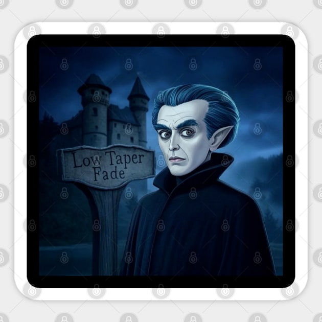 Vampire Low Taper Fade - Funny Vampire - Sticker | TeePublic