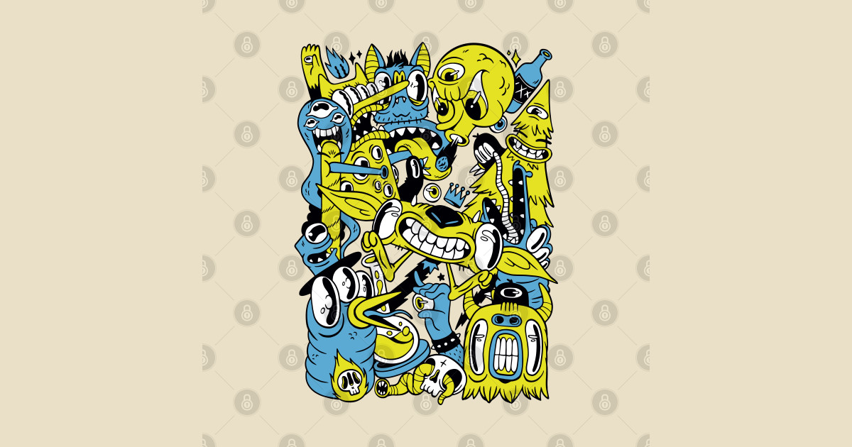 Monster Collage - Monsters - Posters and Art Prints | TeePublic