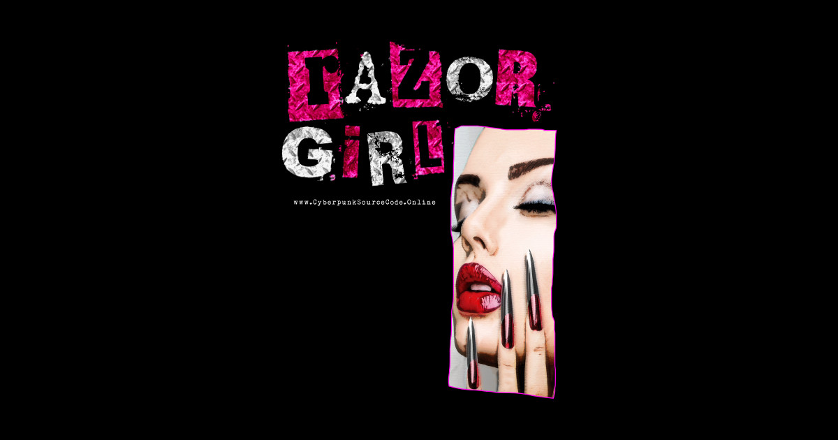 Razor Girl - Cyberpunk - Sticker | TeePublic