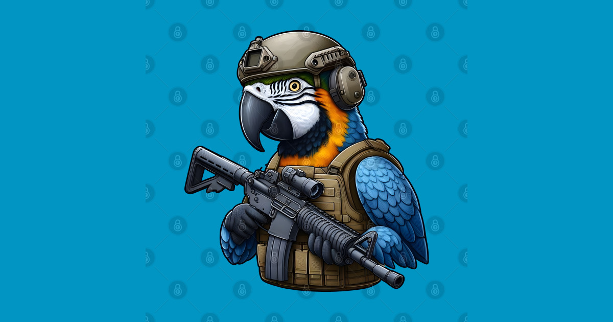 Tactical Parrot - Parrot - T-Shirt | TeePublic
