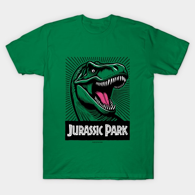 Jurassic Park Rexy Roar Pop Art - Jurassic Park - T-Shirt | TeePublic