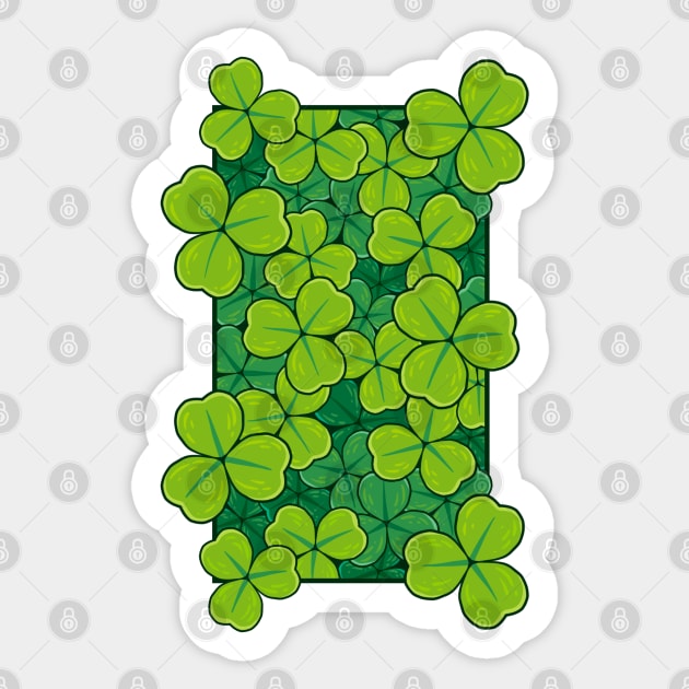 Vintage doodle illustration of Clover Leaf - Clover - Sticker | TeePublic