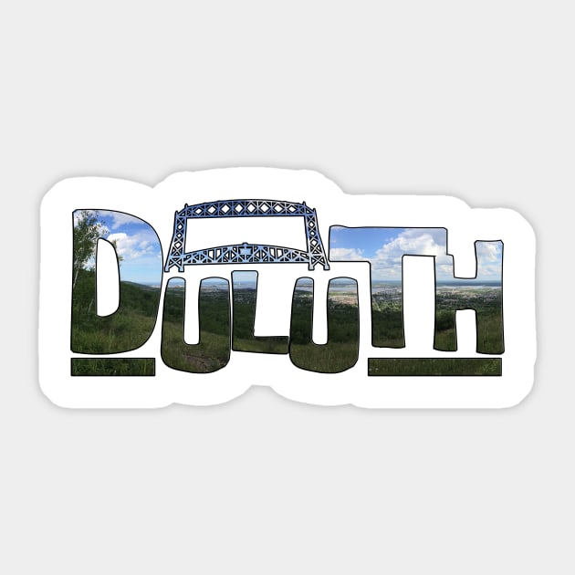 Duluth with Aerial Lift Bridge - Aerial Lift Bridge - Sticker | TeePublic