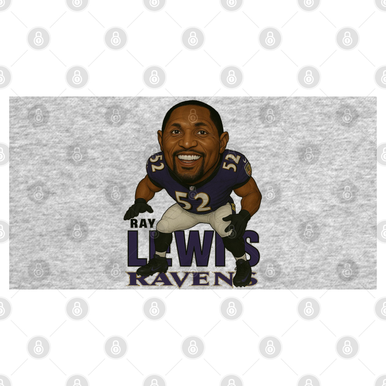 Ray Lewis Caricature – Legendary Linebacker Art - Ray Lewis - T-Shirt ...