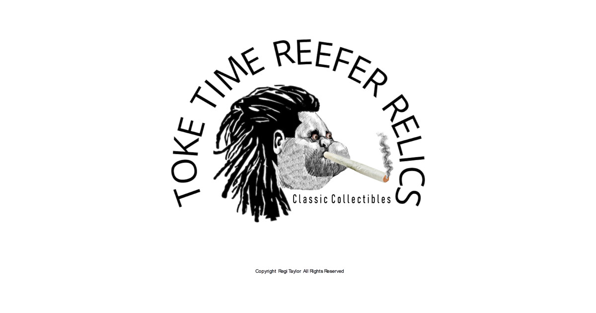 Toke Time Reefer Relics Classic Collectibles - Black Cannabis - T-Shirt ...