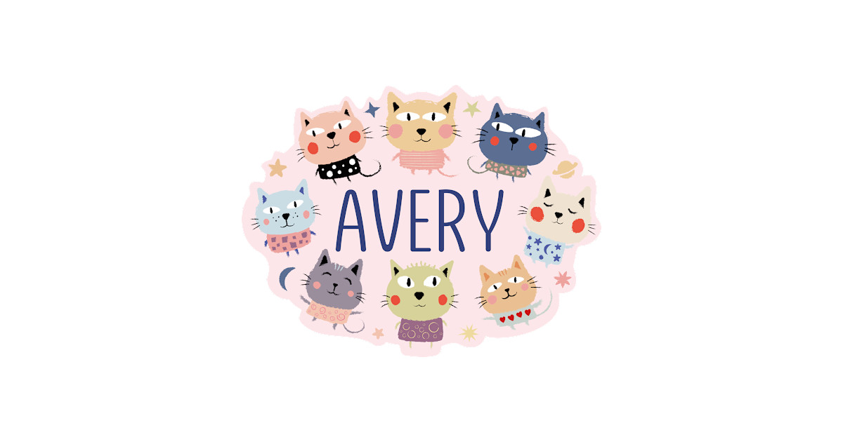 Avery name with cartoon cats - Avery - T-Shirt | TeePublic