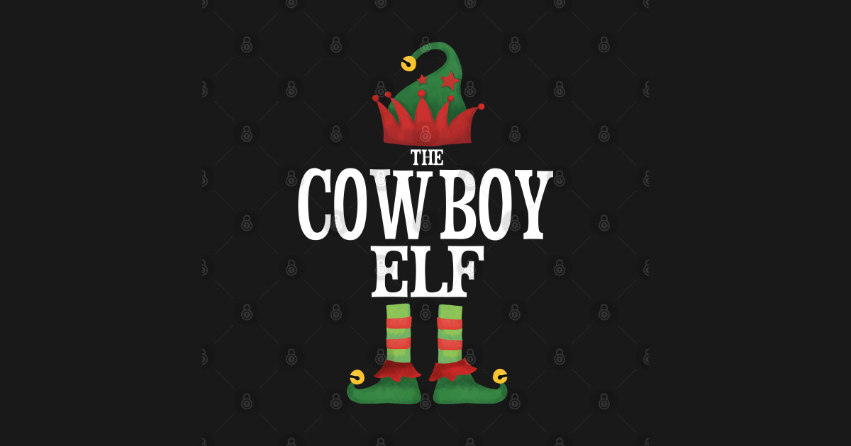 Cowboy Elf Matching Family Group Christmas Party Pajamas - Elf Matching ...