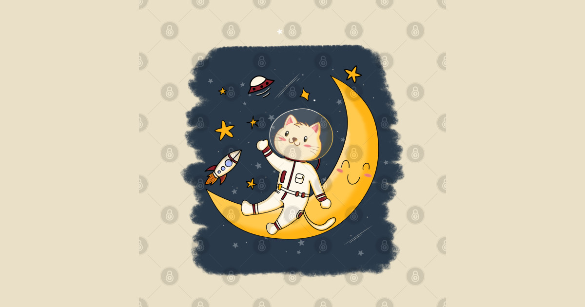 Astro Cat - Cute Astronaut Cat in Space - Astronaut Cat - T-Shirt ...