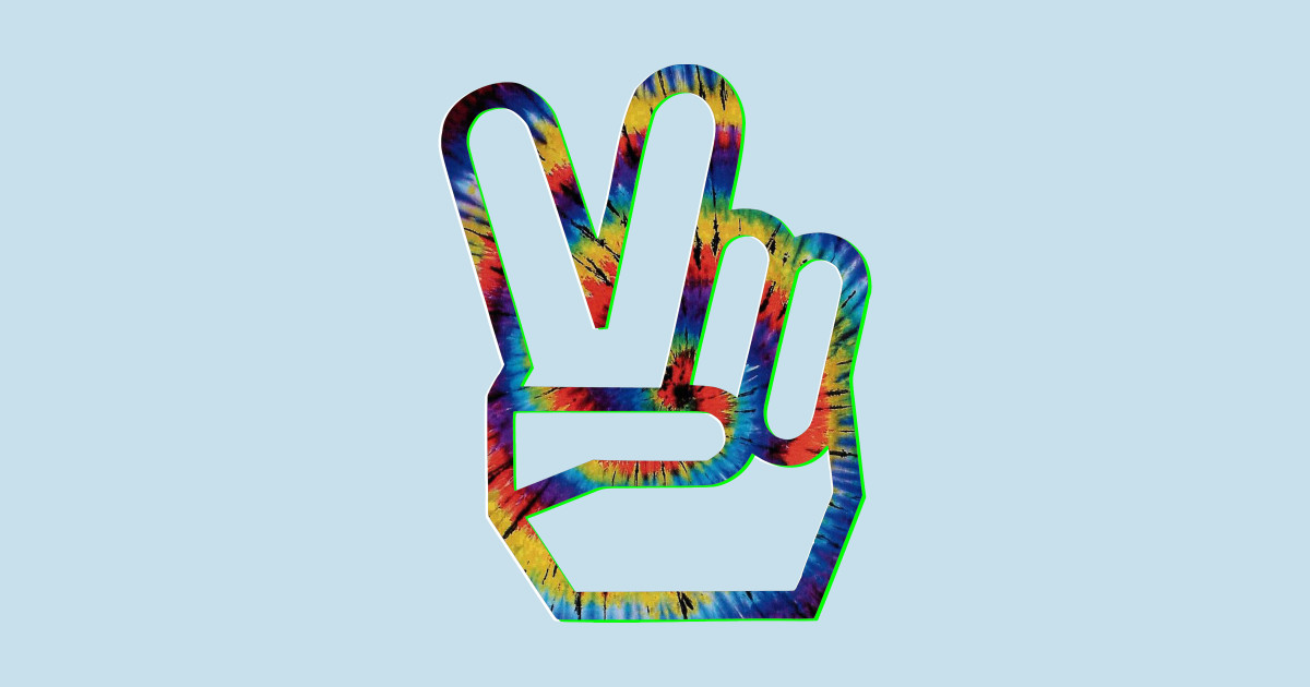 Tie Dye Peace Fingers - Peace Sign Hand - T-Shirt | TeePublic