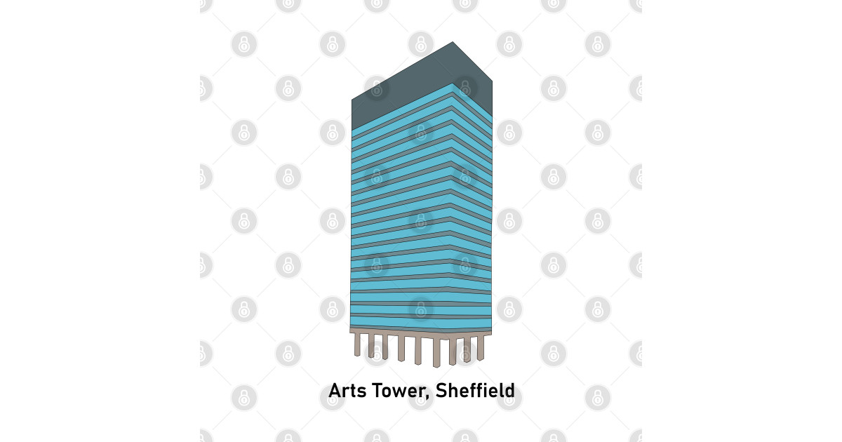 Arts Tower, Sheffield Minimalist Drawing - Sheff - T-Shirt | TeePublic