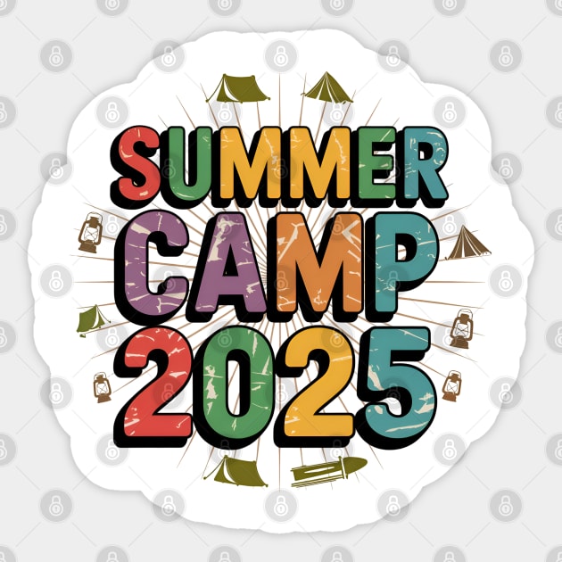 Groovy SUMMER CAMP 2025 Staff - Camping Life - Sticker | TeePublic