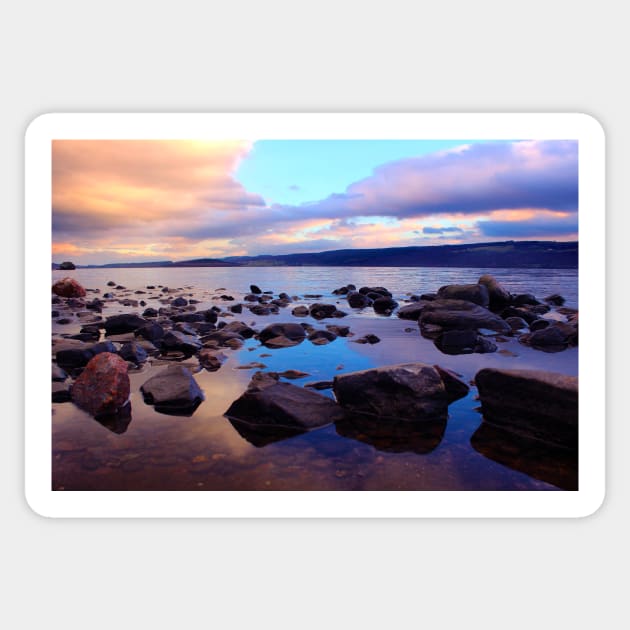 Loch Ness sunset - Loch Ness - Sticker | TeePublic