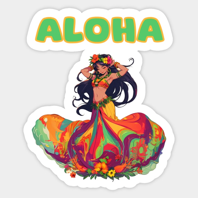 ALOHA HULA DANCER - Alohadancer - Sticker | TeePublic