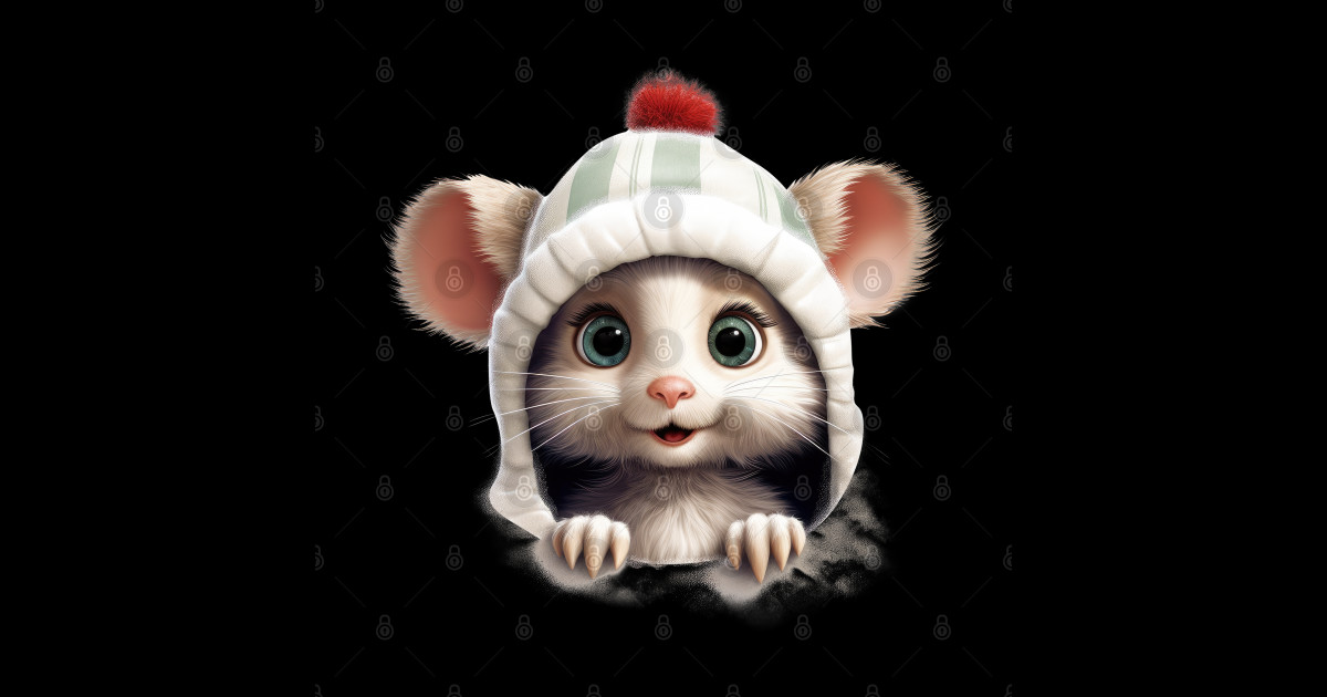 Christmas Peeking Baby Mouse - Christmas - Sticker | TeePublic