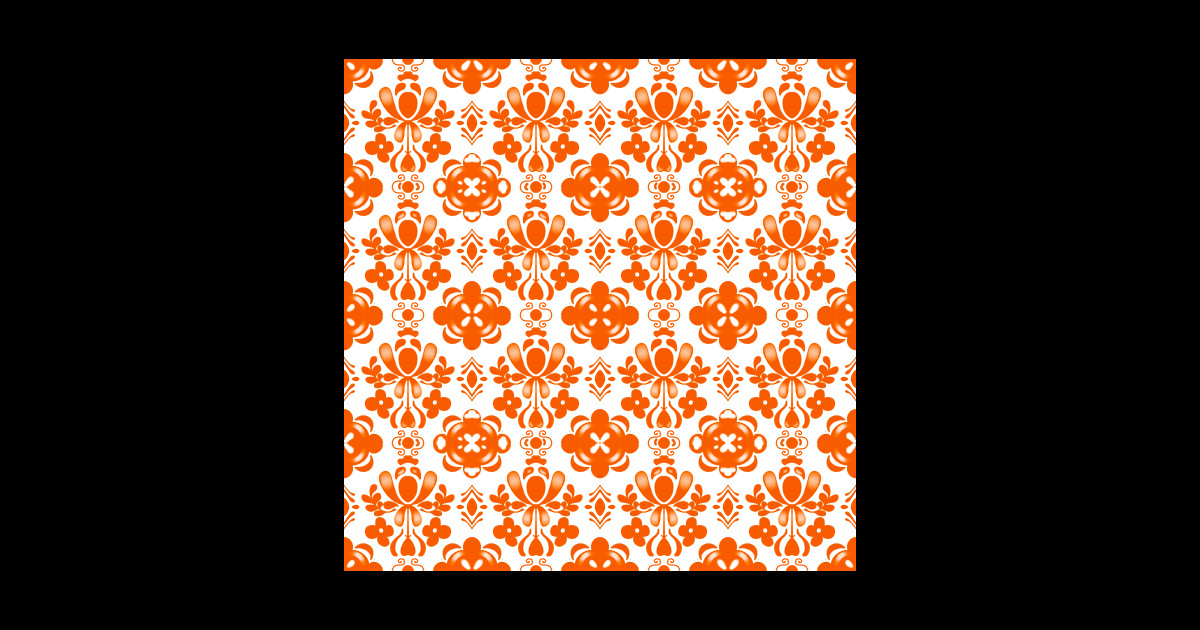 Glazed tile pattern orange - Vintage Pattern - Sticker | TeePublic