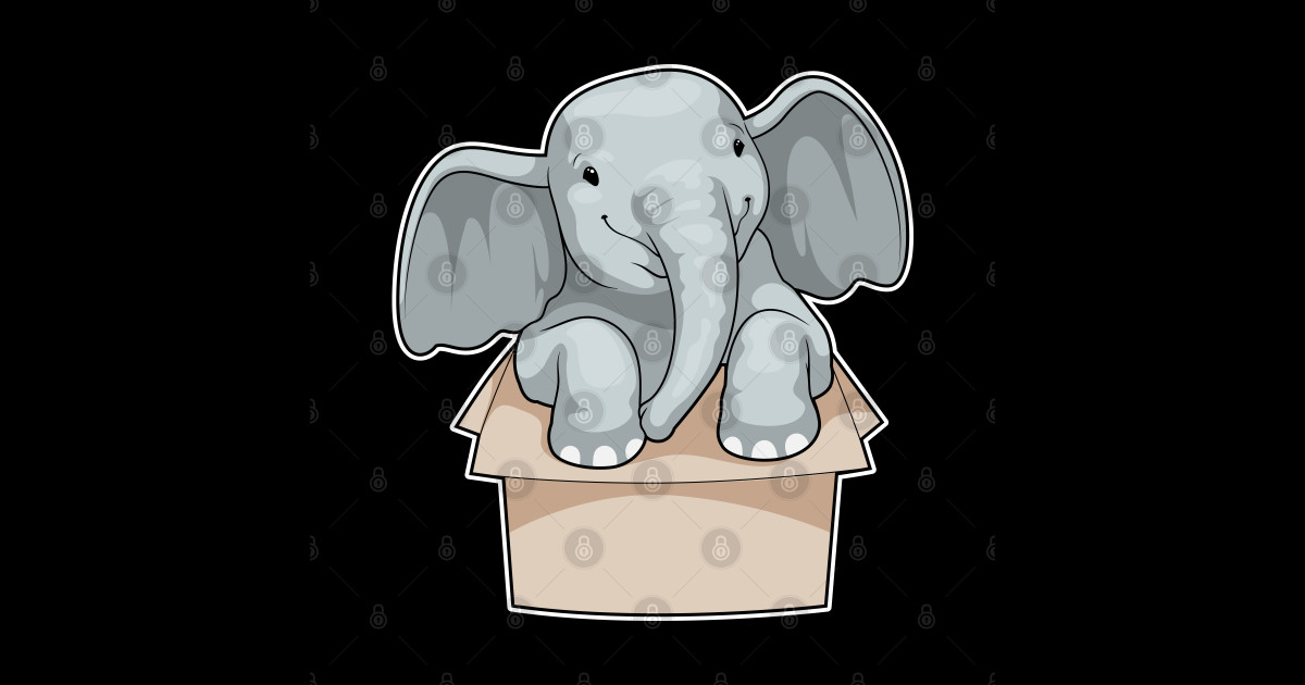 Elephant Box - Elephants - Sticker | TeePublic