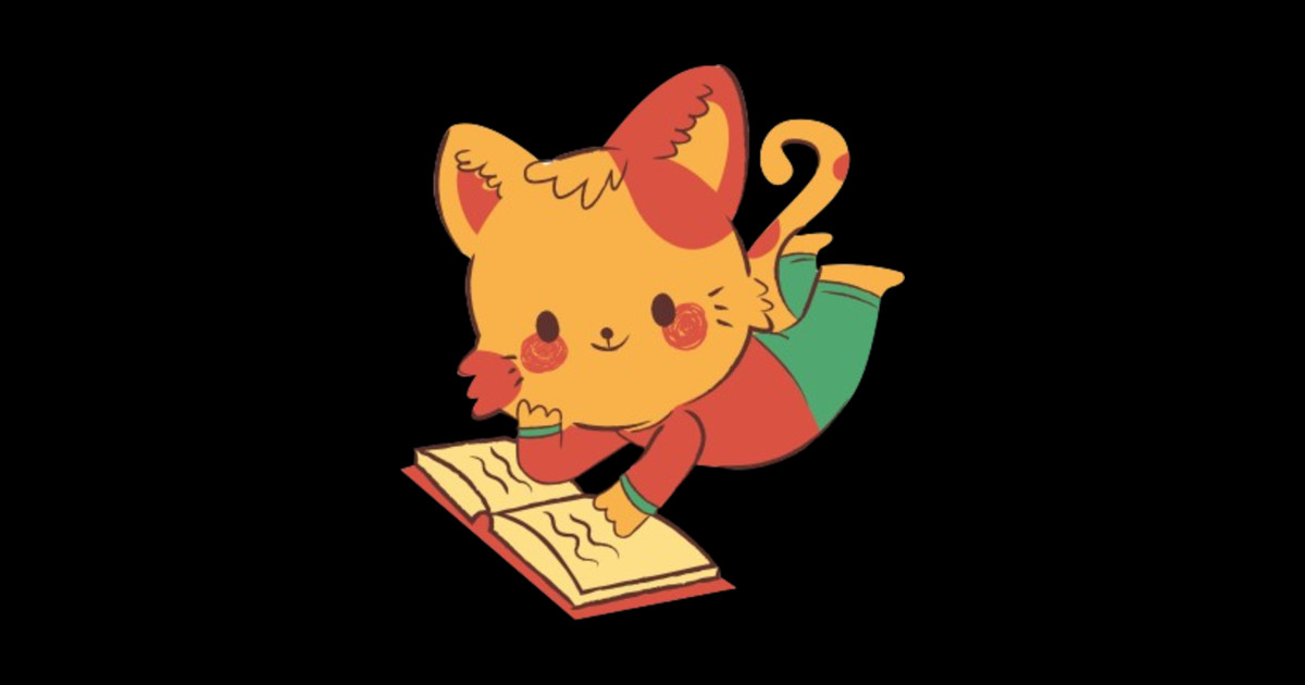 Book and cat - Book And Cat - Sticker | TeePublic