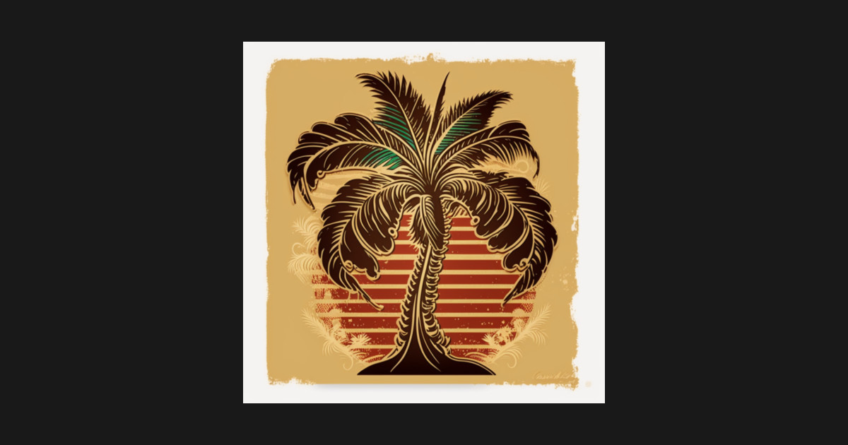 Retro 70s Vintage Palm Tree - Palm Tree - T-Shirt | TeePublic