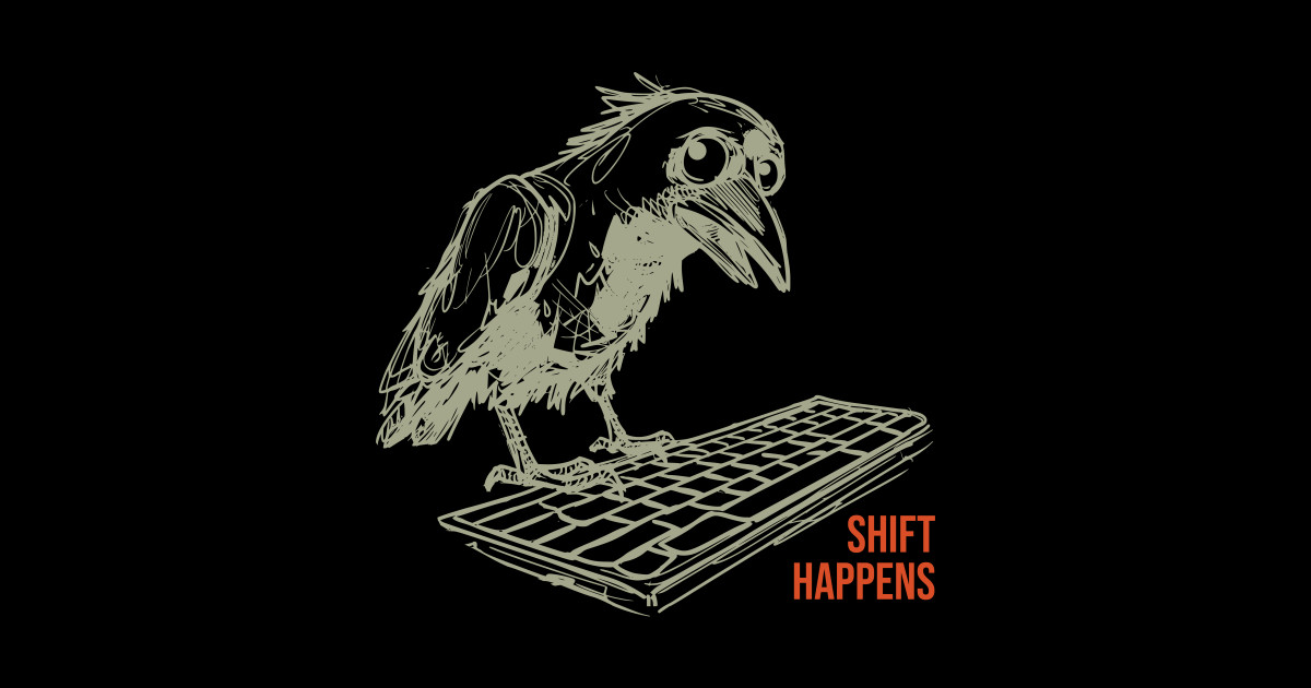 Funny Custom Mechanical Keyboard Pun Shift Happens - Keyboard - Sticker ...