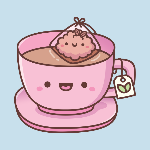 Cute Tea Bag and Teacup Doodle - Cute Tea - T-Shirt | TeePublic