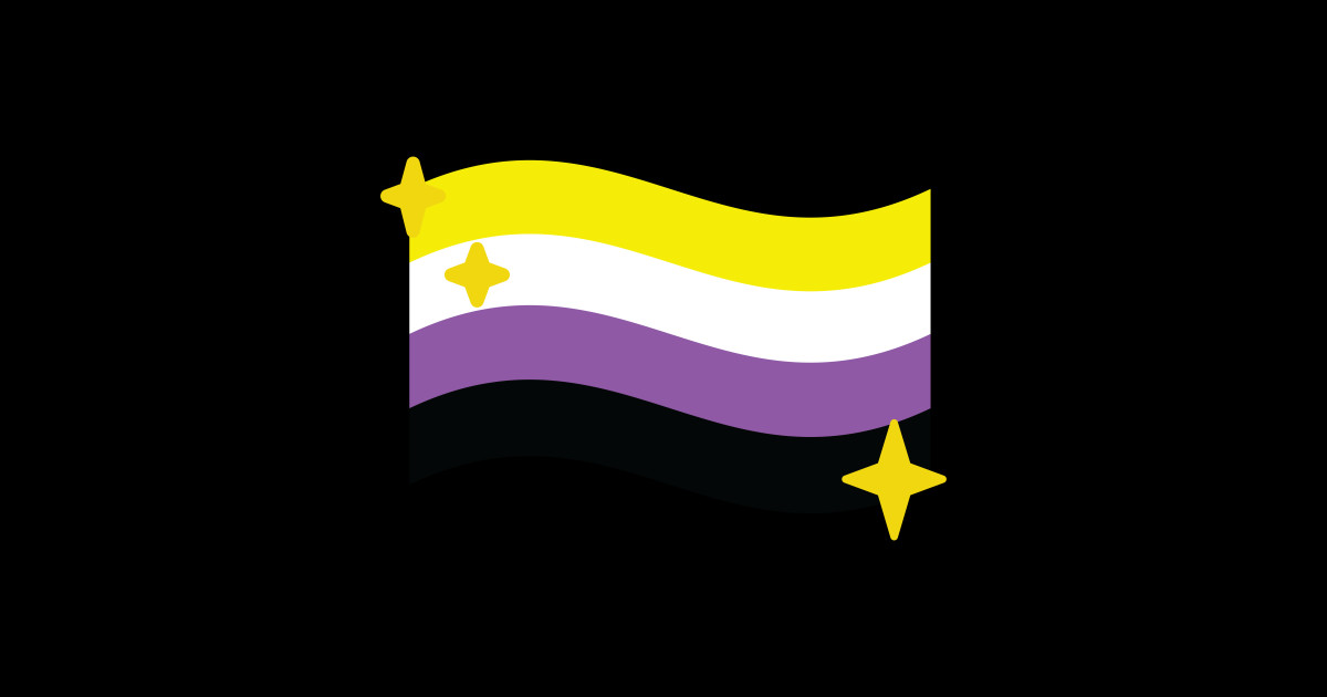 Nonbinary Pride Flag Sparkle Emoji - Nonbinary - Posters and Art Prints ...