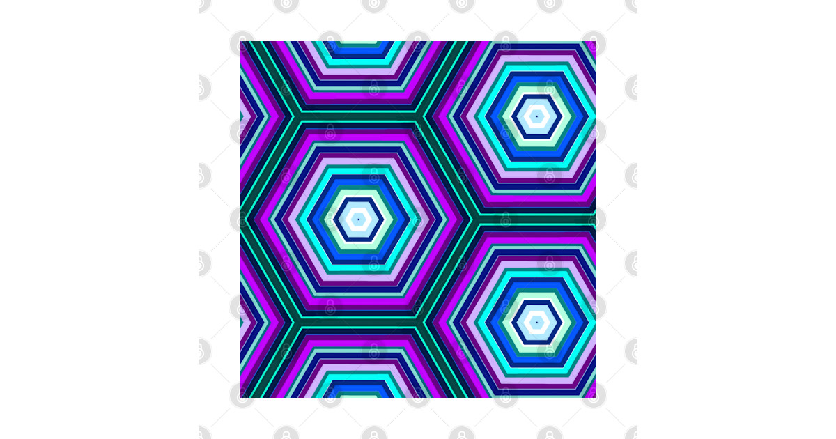 Colored hexagon pattern - Turquoise - T-Shirt | TeePublic