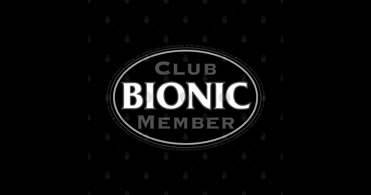 Bionic Club Member in Dark Gray - Prosthetic - Sticker | TeePublic