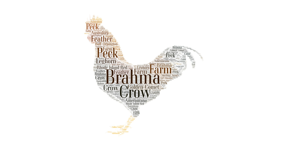 Rooster Word Cloud Original Art - Chicken - T-Shirt | TeePublic