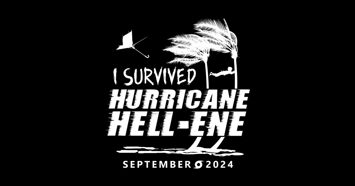 I Survived Hurricane Hell-ene - Hurricane Helene - Tapestry | TeePublic