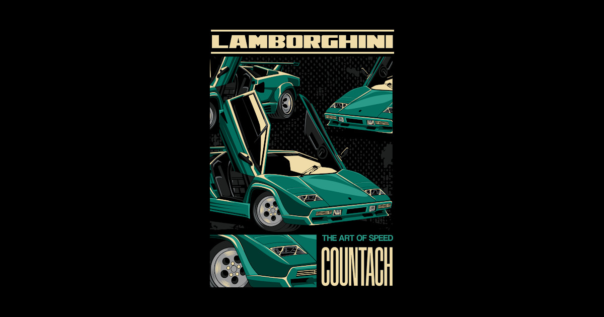 Vintage Lamborghini Countach - Lamborghini Countach - Sticker | TeePublic
