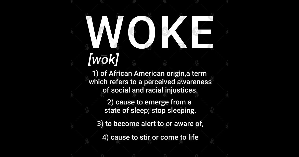 Woke Funny Dictionary Meaning - Woke - Sticker | TeePublic