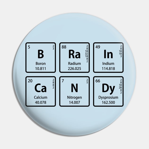 BRaIn CaNDy in Periodic Table Element Symbols - Brain - Pin | TeePublic