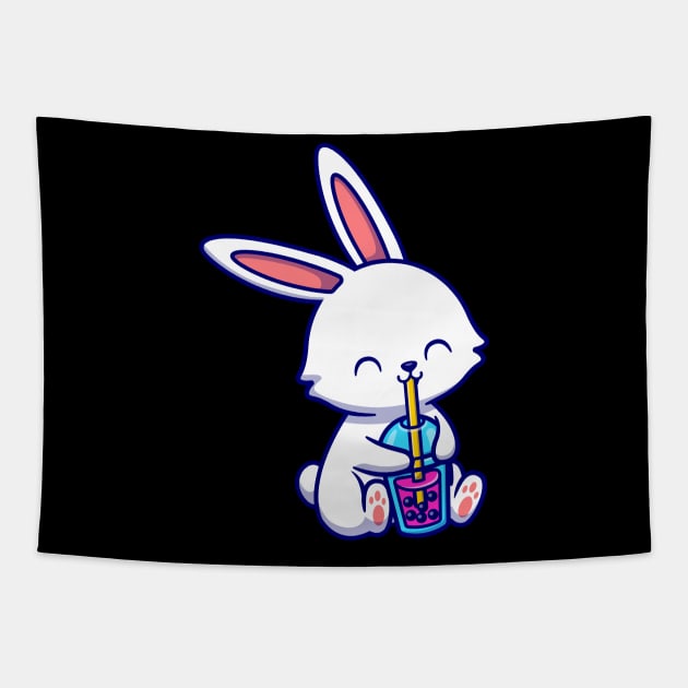 Cute Rabbit Drink Boba Milk Tea Cartoon - Cute Rabbit Drink Boba Milk ...