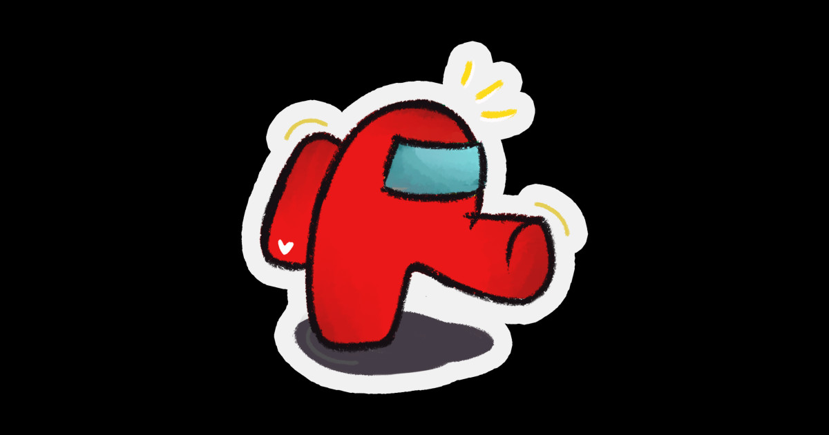 Red "sus" Imposter - Crewmate - Sticker | TeePublic