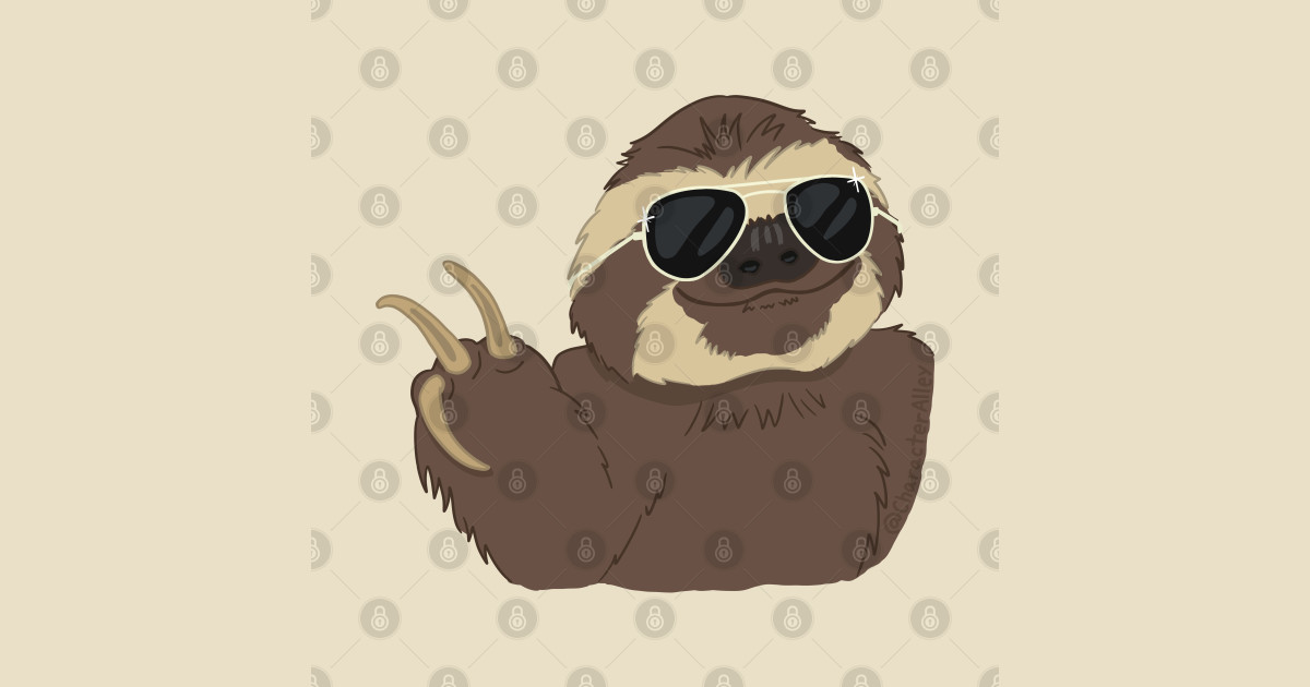 Peace Sign Cool Funny Sloth - Sloth - T-Shirt | TeePublic