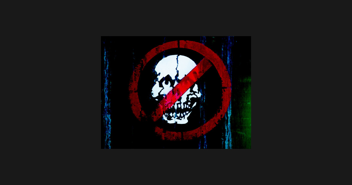 No Entry for Zombies - Abstract Art Banned Black Blue Canterbu - T ...