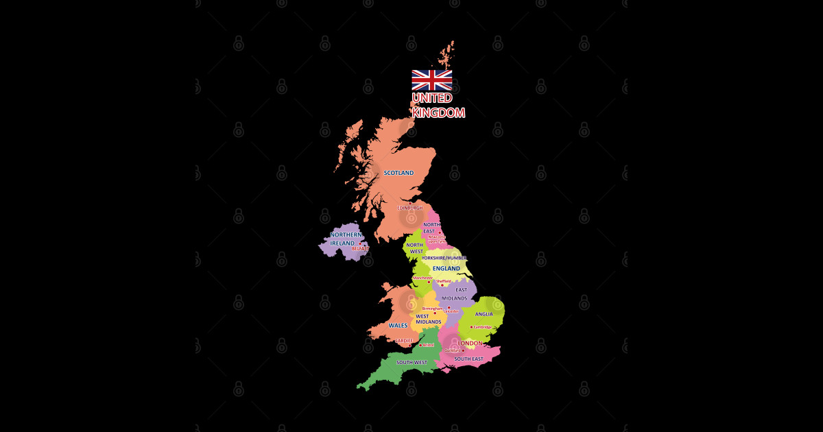Great Britain Map - Great Britain Map - Sticker | TeePublic