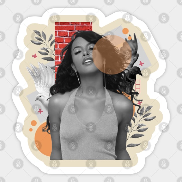 Aaliyah / Aesthetic 80s Style / - Aaliyah - Sticker | TeePublic