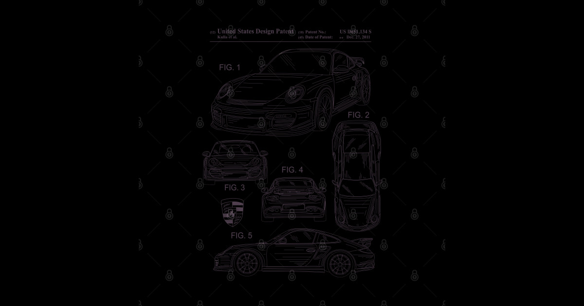 997 GT2 Blueprint - Porsche 997 Gt2 - Sticker | TeePublic