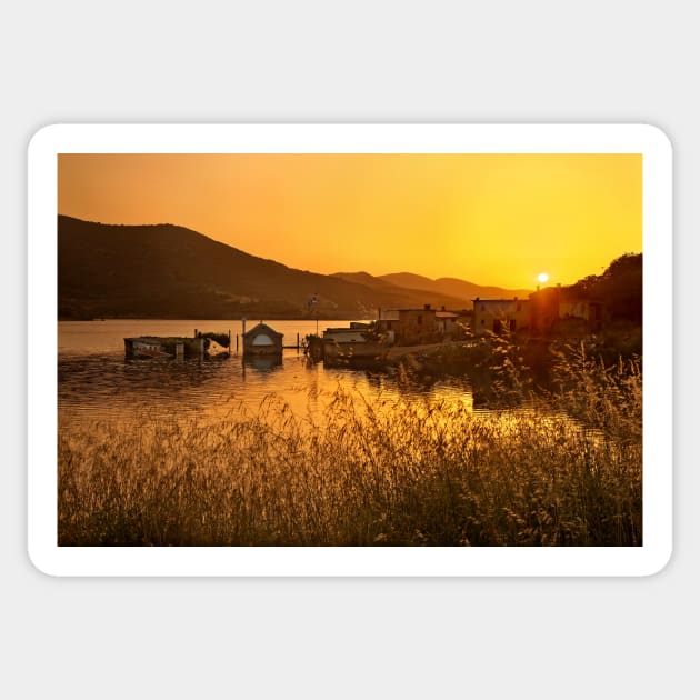 Sunset of the sunken village - Crete - Crete - Sticker | TeePublic