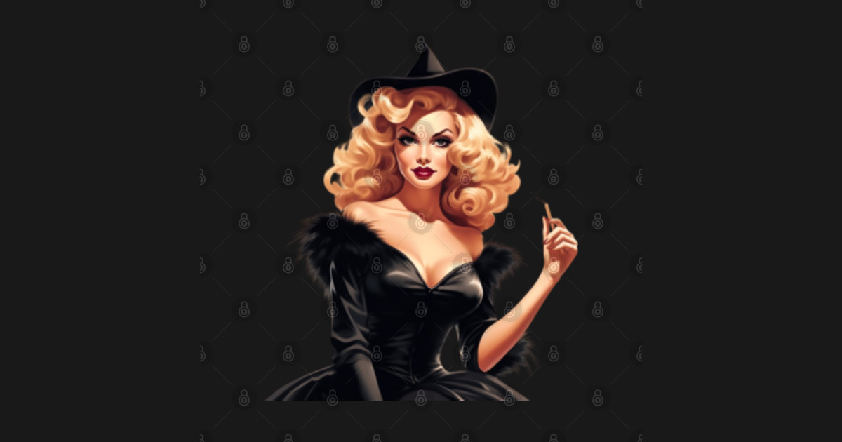 Halloween Retro Pin Up Witch Halloween T Shirt Teepublic