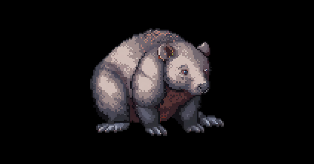Wombat in Pixel Form - Wombat - Sticker | TeePublic