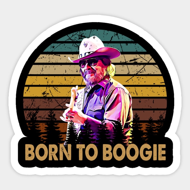 Born to boogie vintage hank art - Williams Hank - Sticker | TeePublic