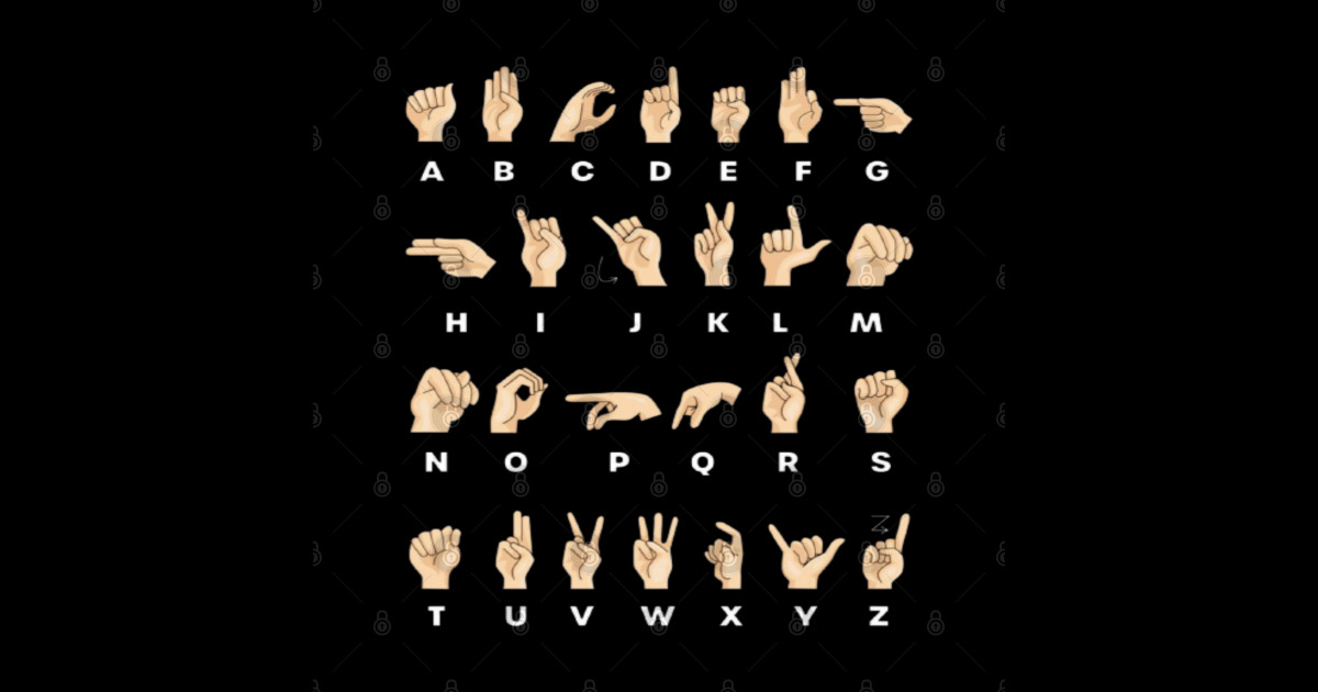 American sign language alphabets - Sign Language - Sticker | TeePublic
