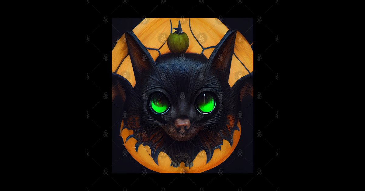 Kitty Bat - Halloween - Sticker | TeePublic