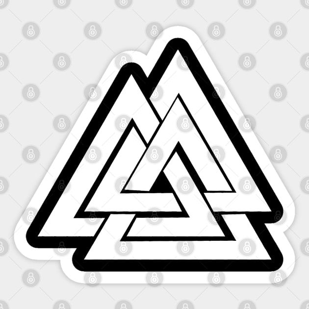 White Viking Valknut Minimalist Medieval Design - Valknut - Sticker ...