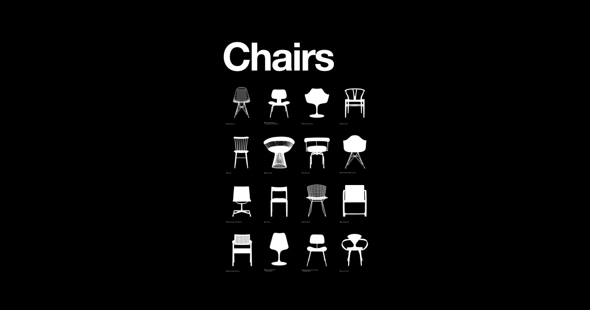 Chairs, Iconic Chair Designs - Chairs - Sticker | TeePublic