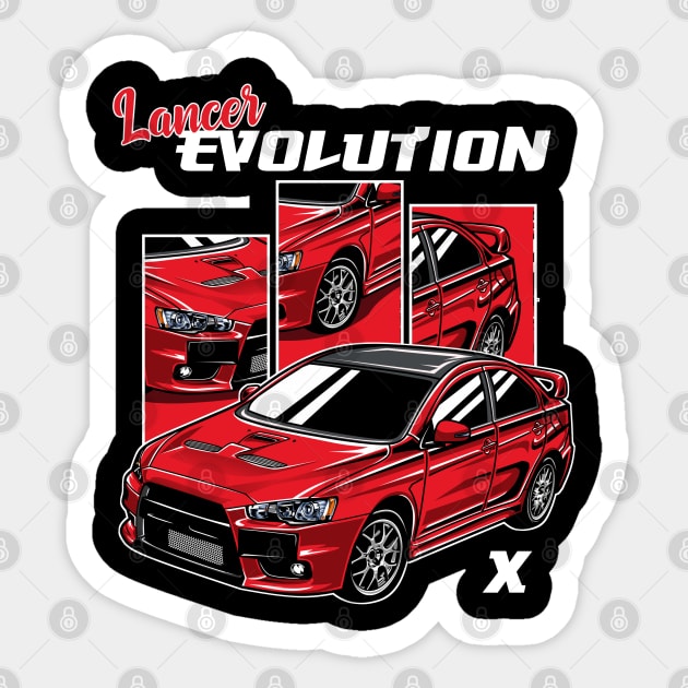 Lancer Evolution X - Lancer Evolution - Sticker | TeePublic