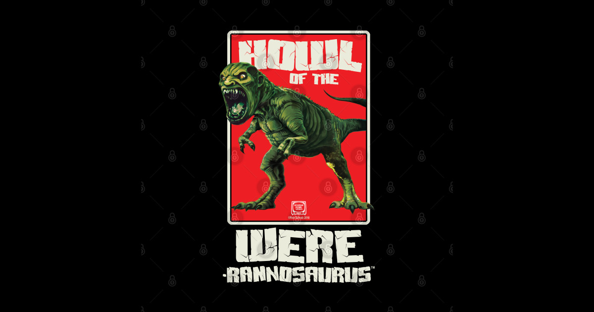 HOWL of the WERE-RANNOSAURUS - Schrab Home Video - Sticker | TeePublic