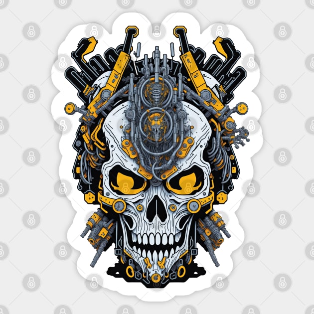 Mecha Skull S03 D81 - Mecha Skull - Sticker | TeePublic